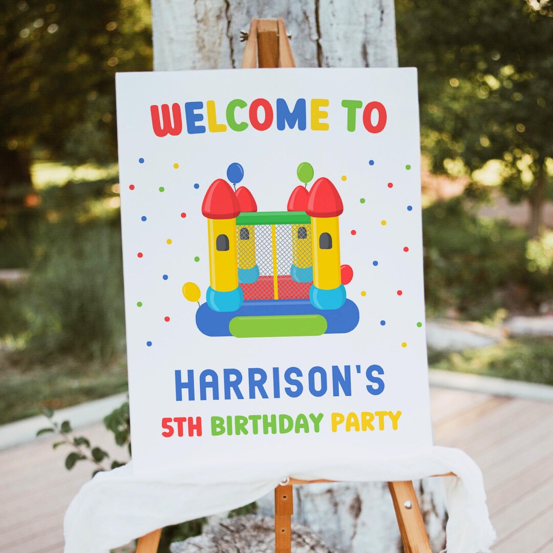 Bounce House Birthday Poster, Outdoor Playground, Editable Castle ...