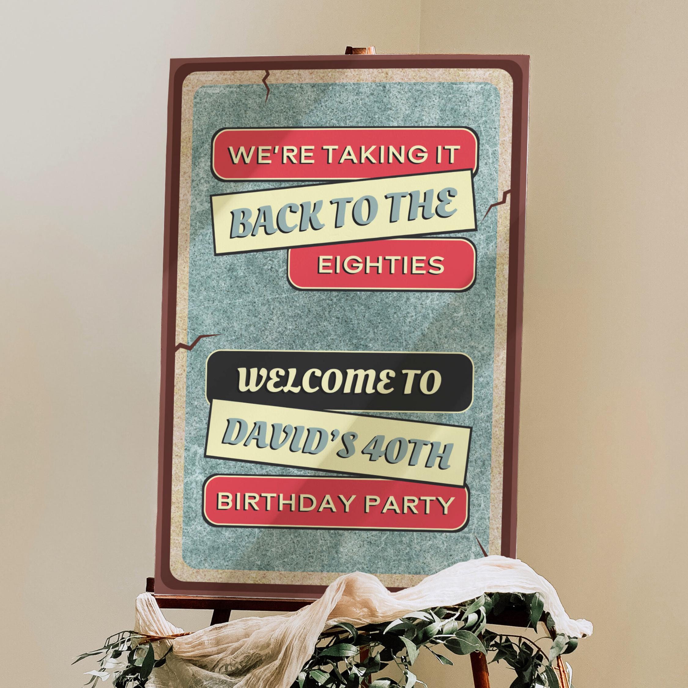 Back to the 80s Party Sign, 80s Birthday Welcome Poster, 80s Theme ...