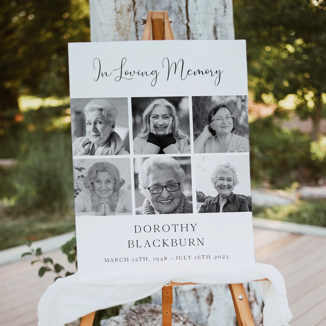 Simple Funeral Welcome Sign, Memorial Poster, Obituary Template, in ...