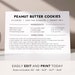 Dessert Recipe Cards Template, Foodie Gift Idea for Her, Minimal ...