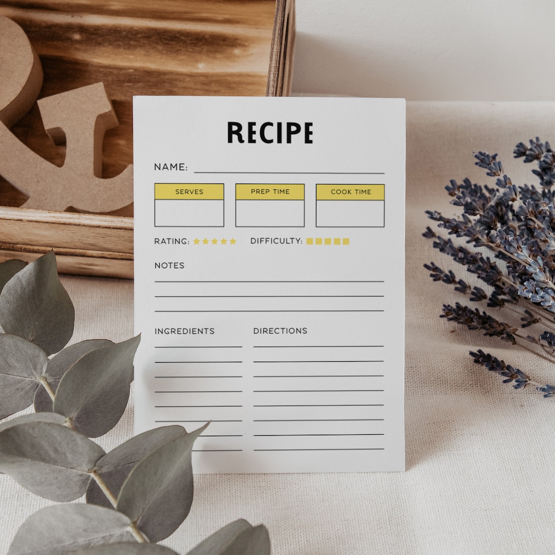 Personalized Recipe Cards Printable Bridal Shower Insert - Etsy