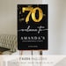 Gold 70th Birthday Welcome Sign, Modern Poster, Black and Gold Birthday ...