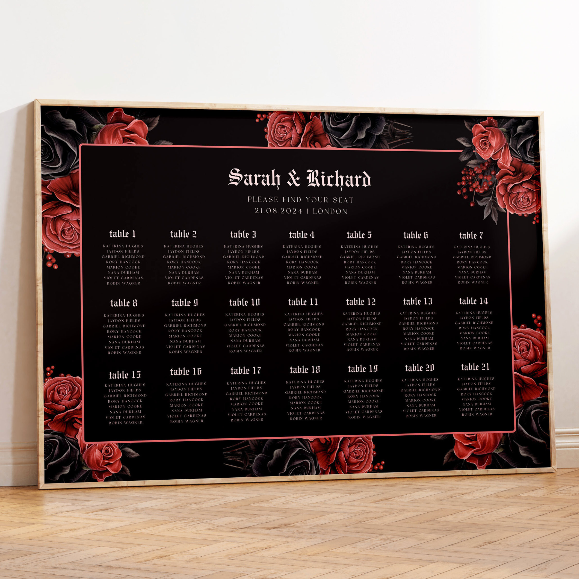 Medieval Wedding Seating Chart Template, Gothic Arrangement Board ...