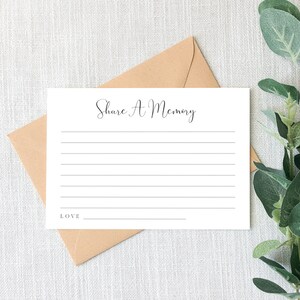 Minimal Share A Memory Sign, Printable Cards, in Loving Memory ...