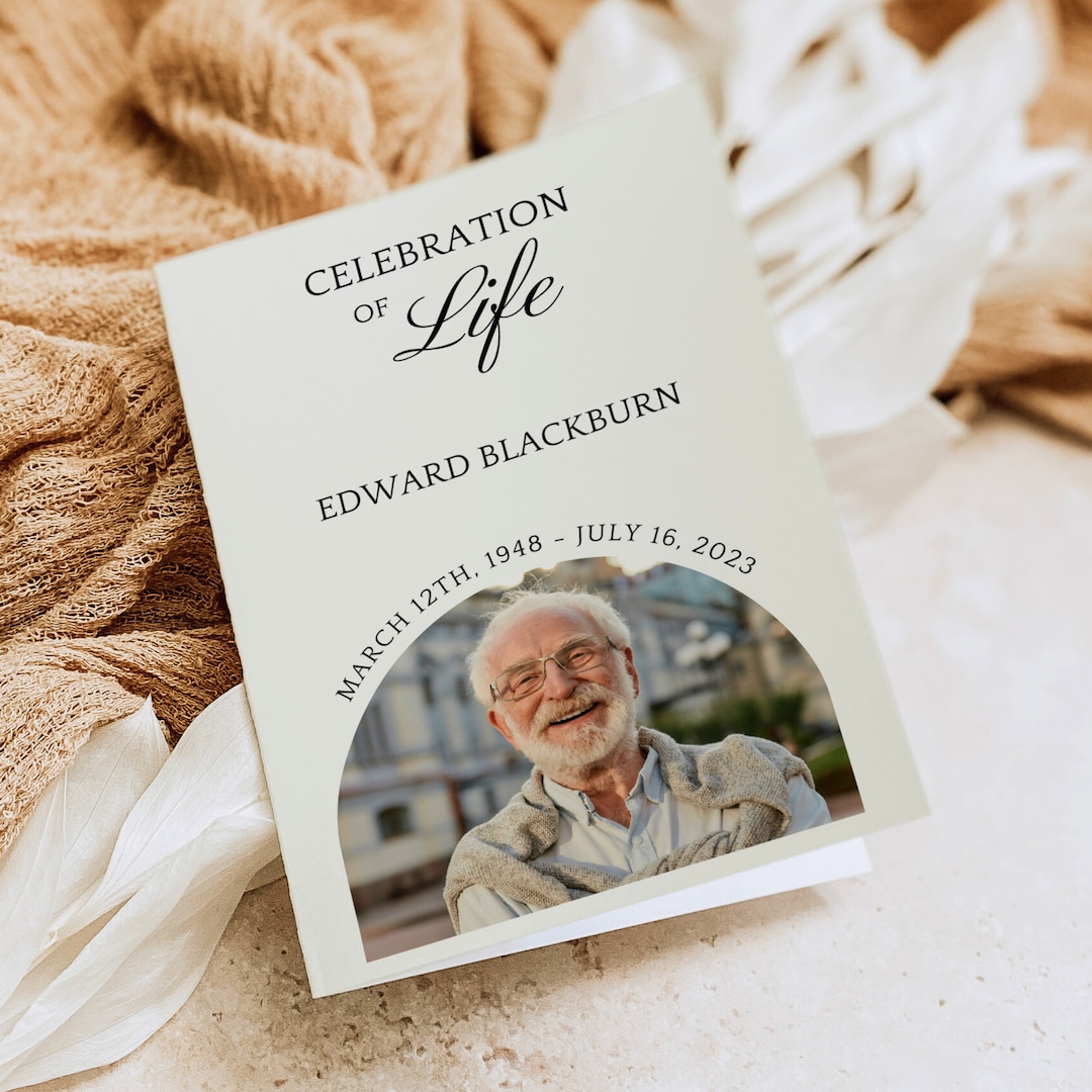 Modern Obituary Template, Funeral Program Template, Memorial Program ...