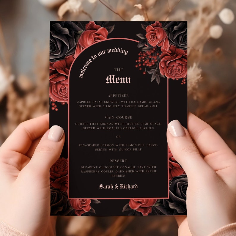 Medieval Wedding Menu Template, Medieval Dinner List for the Gothic ...