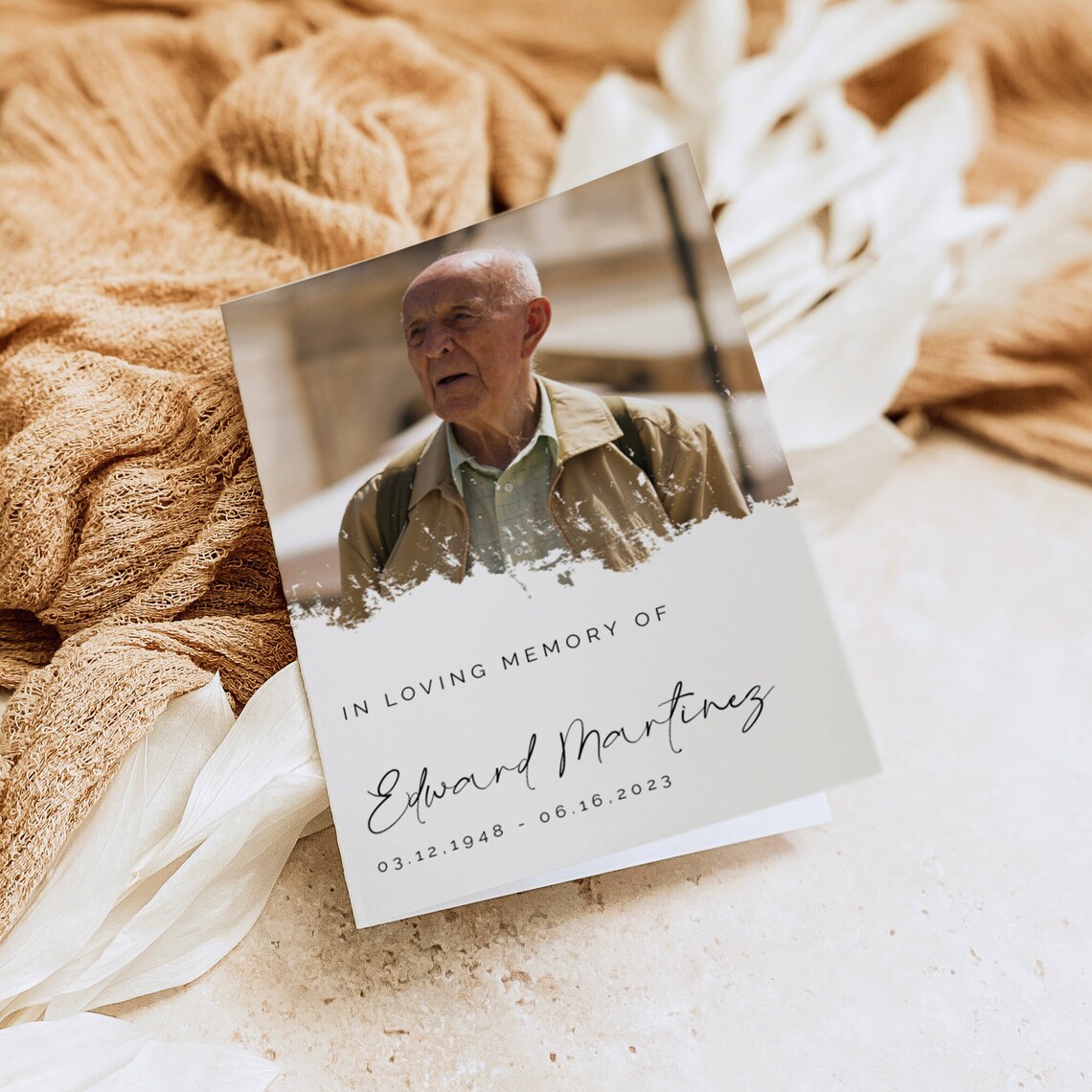 Editable Funeral Program Template in Loving Memory Printable Obituary ...