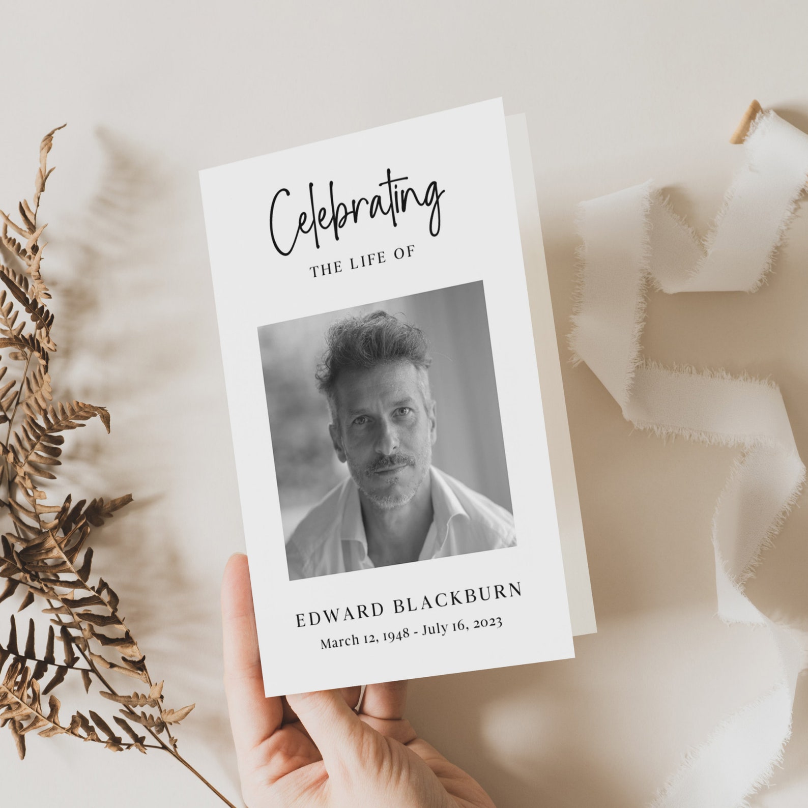 Minimalist Funeral Program Template Simple Obituary Template Memorial ...