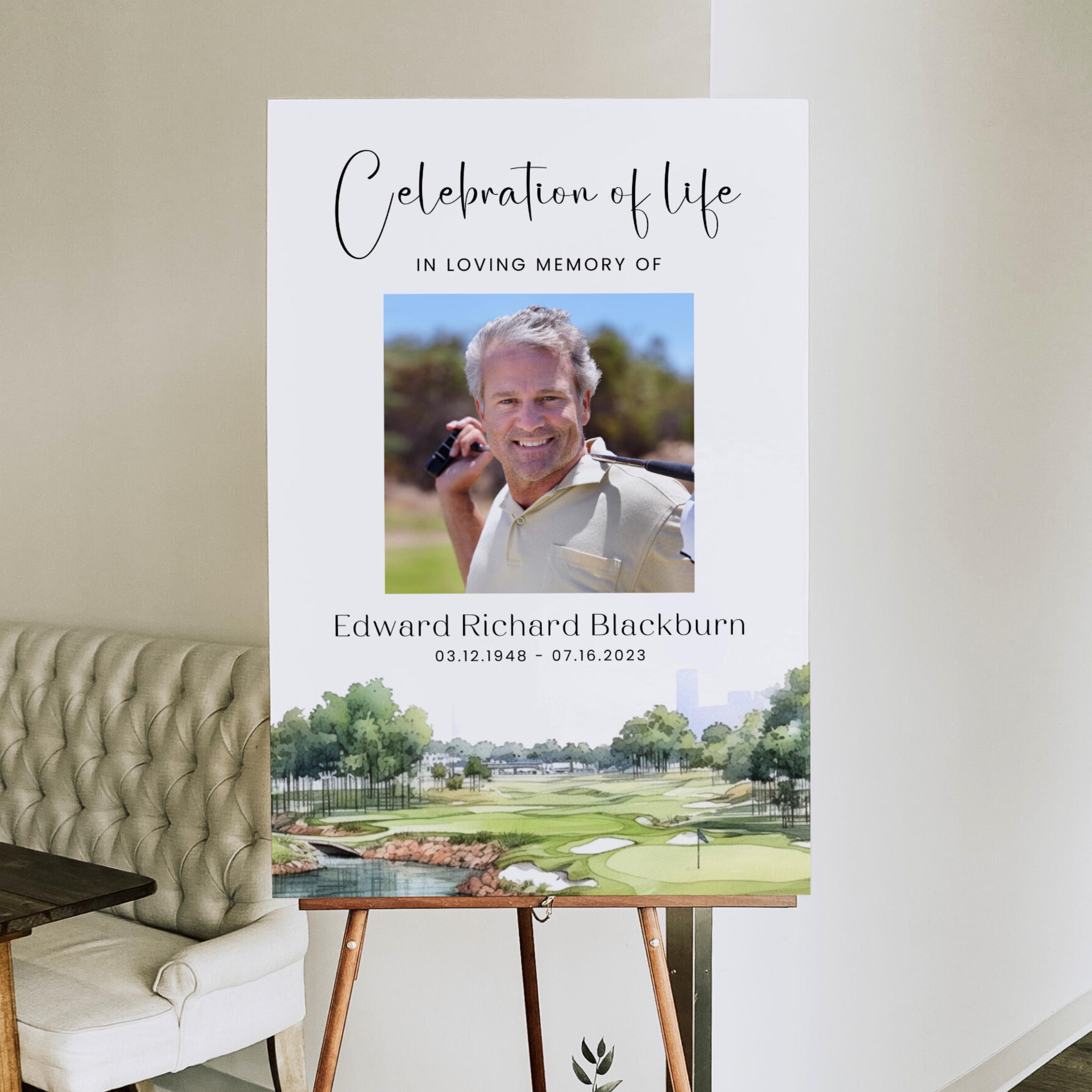 Golf Memorial Collage Set, Golfing Funeral Poster, Set of 3 ...