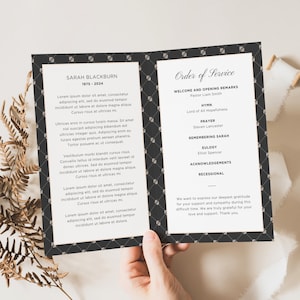 Personalized Funeral Program, Unique Obituary Template, Canva Memorial ...