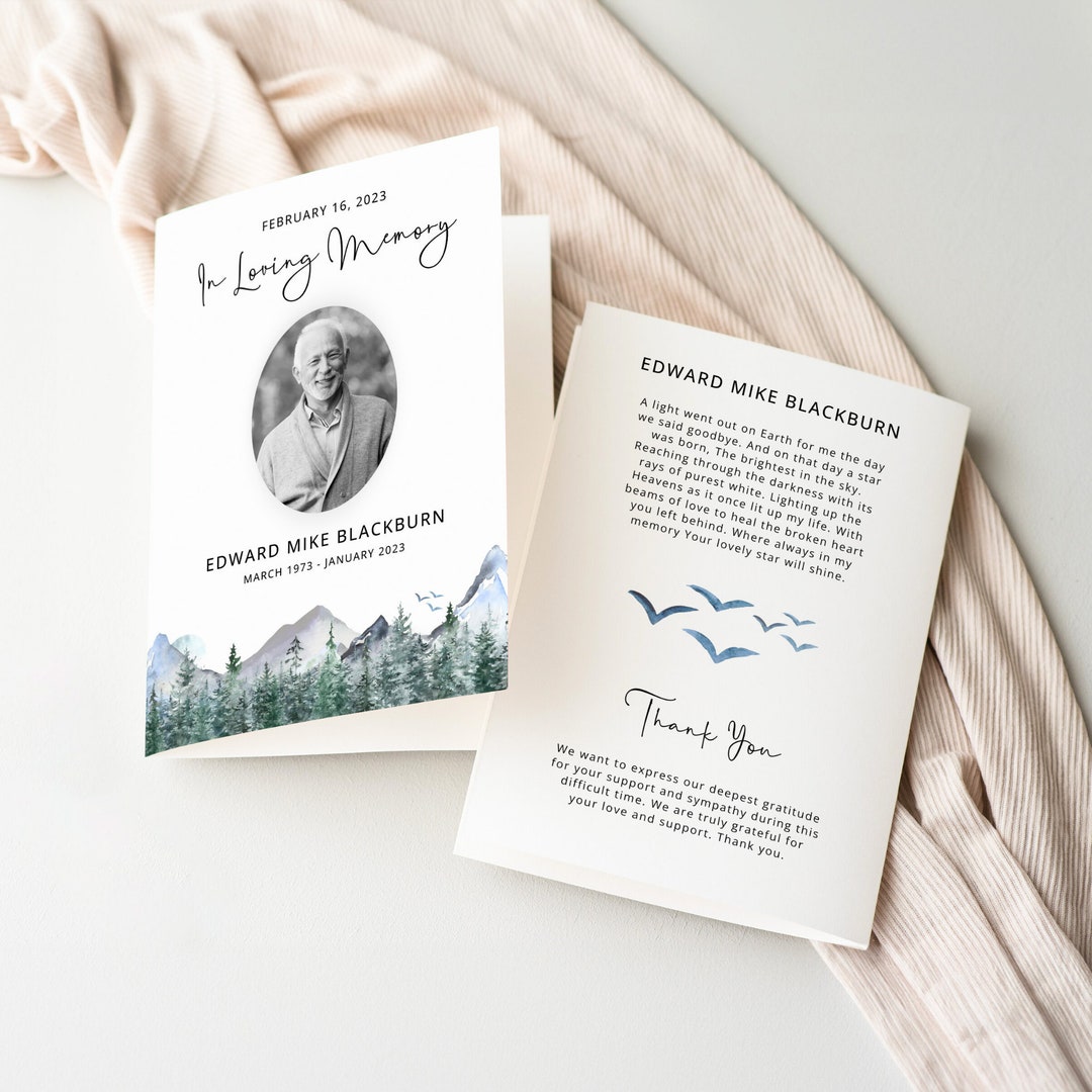 Funeral Program for Man Order of Service Obituary Template - Etsy