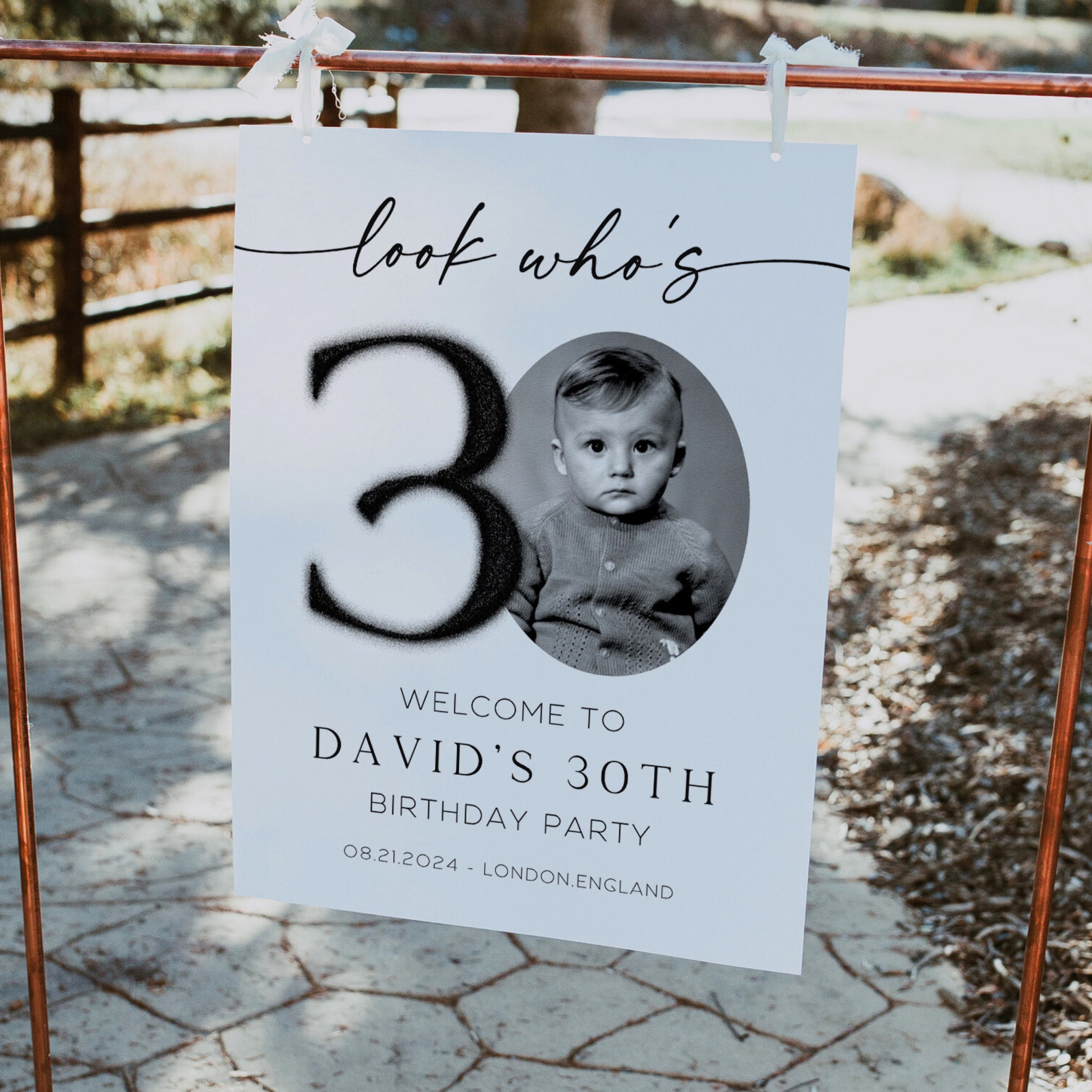 30th Birthday Welcome Sign for Man, Look Who's 30 Poster, Male Birthday ...