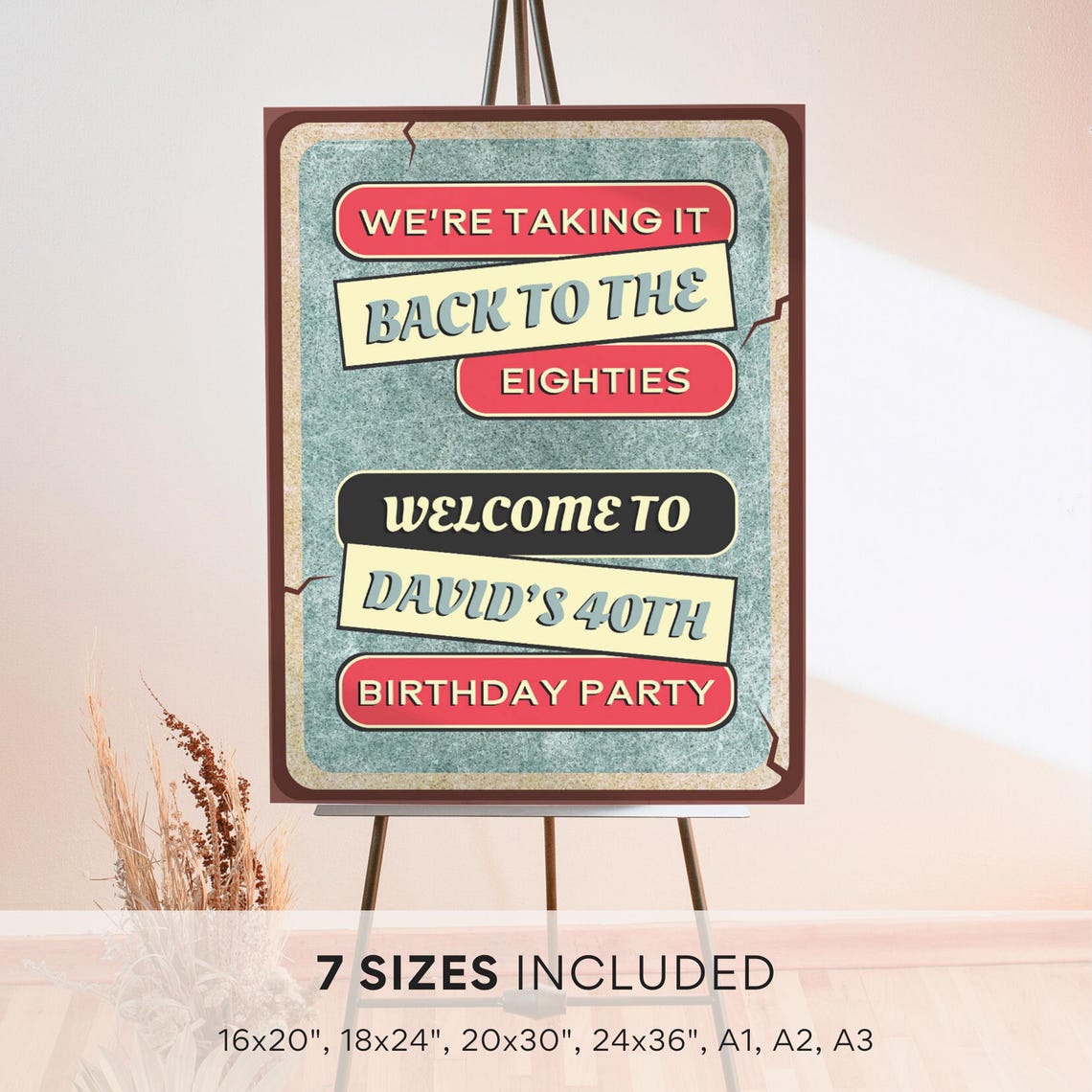 Back to the 80s Party Sign, 80s Birthday Welcome Poster, 80s Theme ...