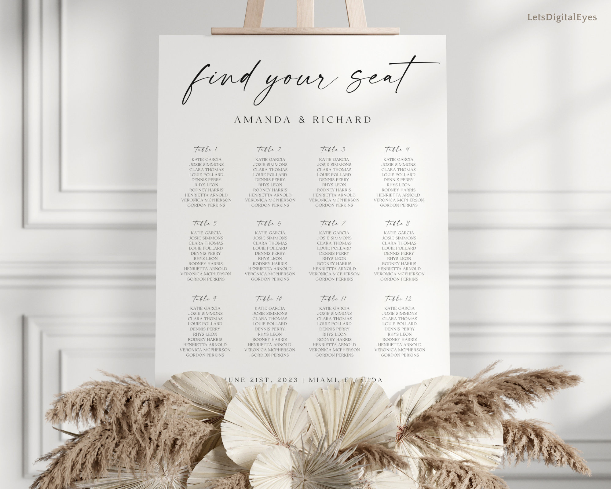 Editable Find Your Seat Seating Chart Template Elegant - Etsy UK