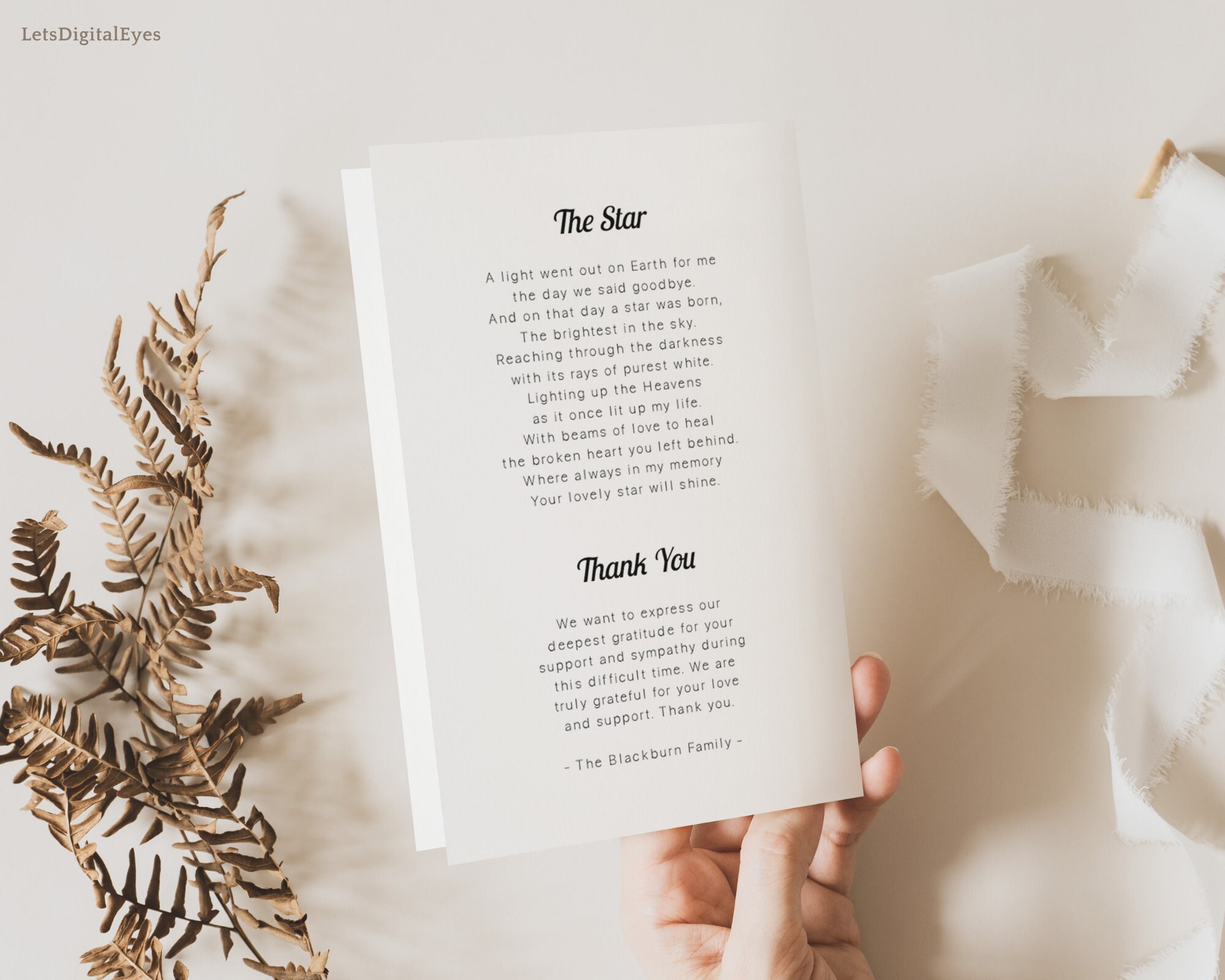 Basic Funeral Program Template Simple Memorial Service - Etsy UK