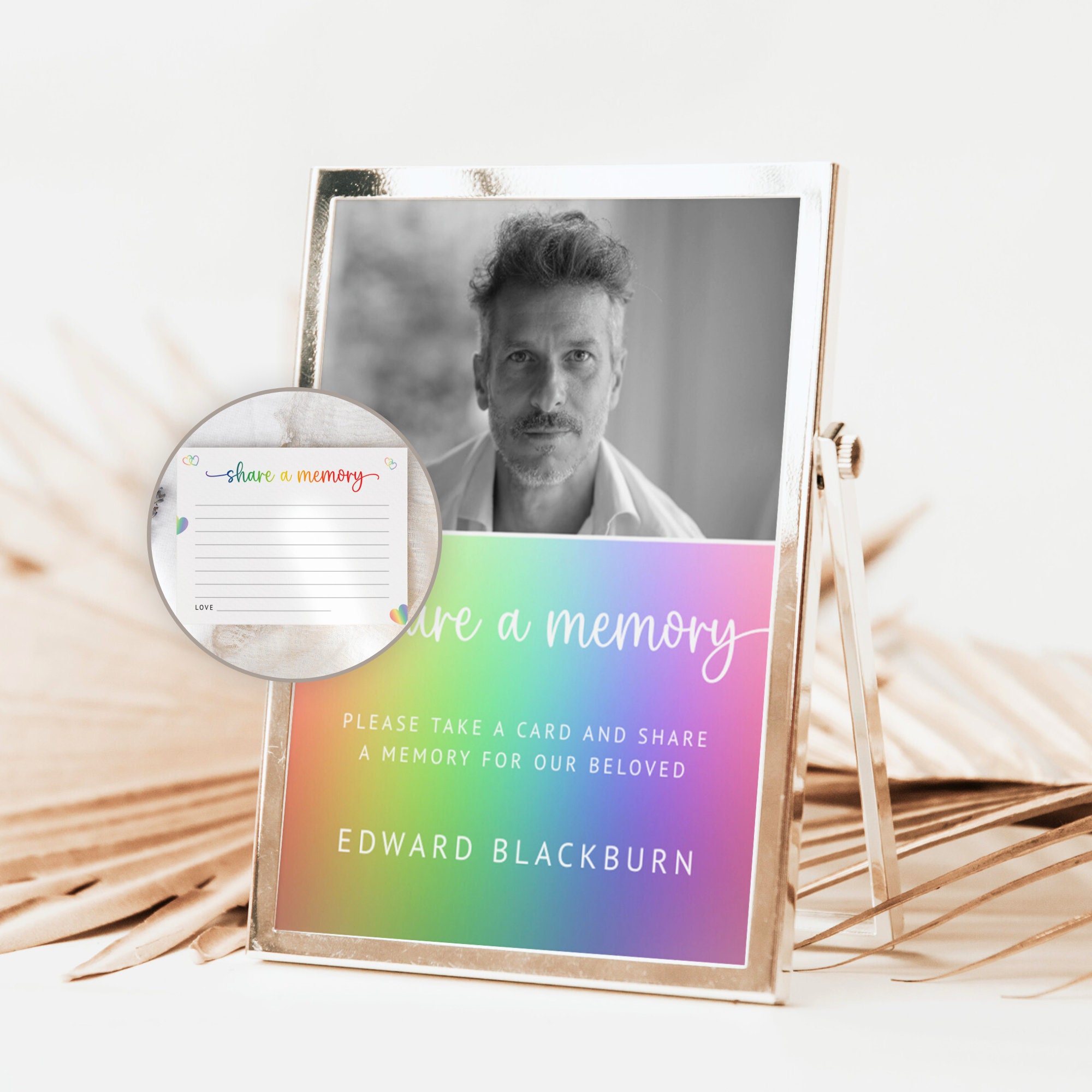 Pride Share A Memory Funeral Sign & Card Template Editable - Etsy