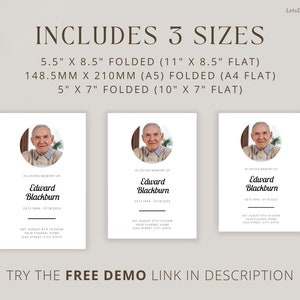 Basic Funeral Program Template Simple Memorial Service - Etsy