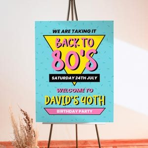 Back to the 80s Party Sign, 80s Birthday Welcome Poster, 80s Theme ...