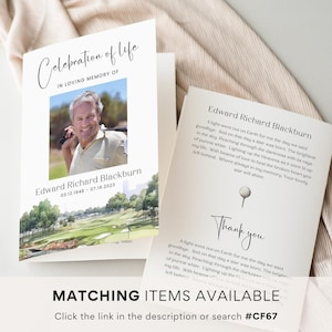 Golf Memorial Collage Set, Golfing Funeral Poster, Set of 3 ...