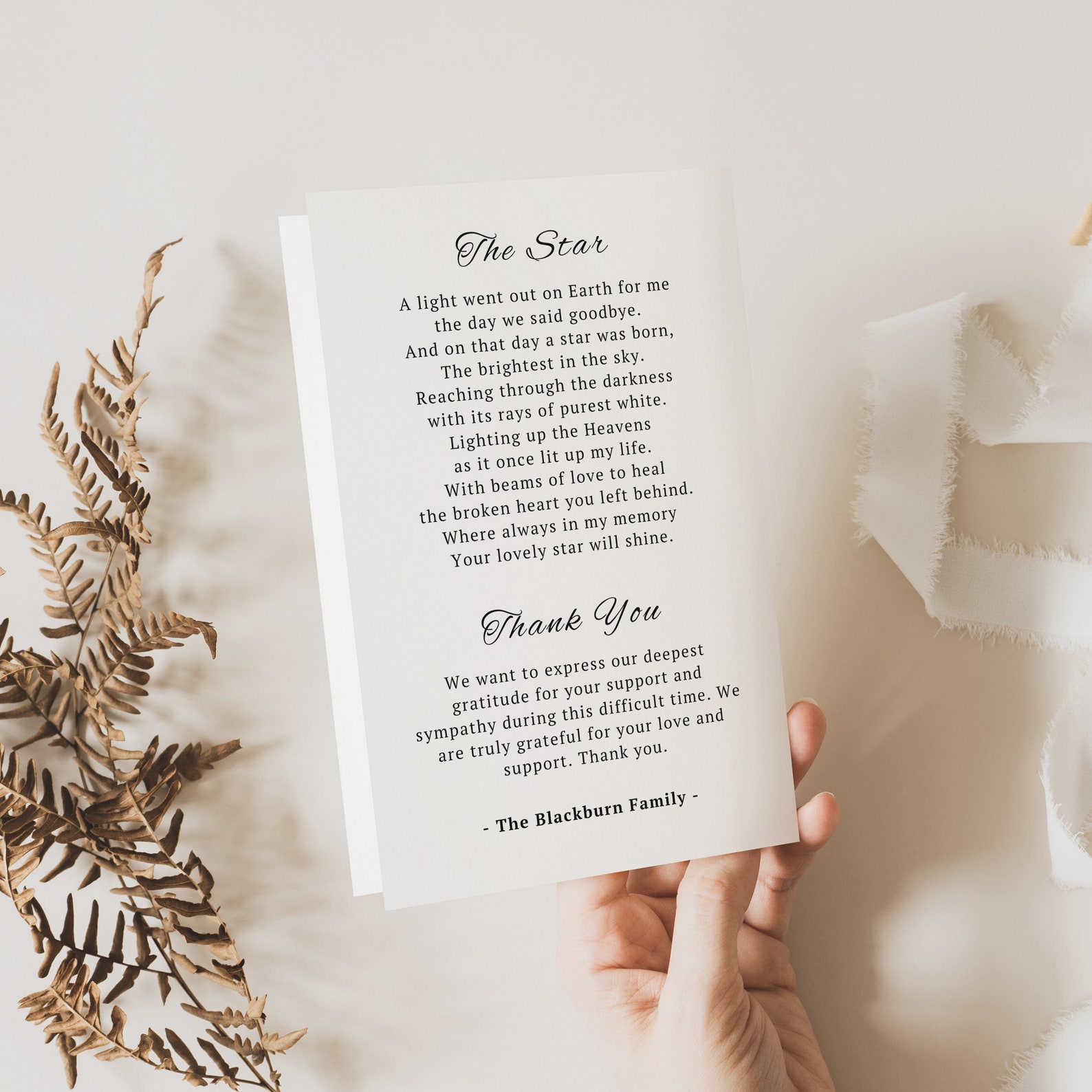 Minimalist Funeral Program, Modern Memorial Program Template, Editable ...