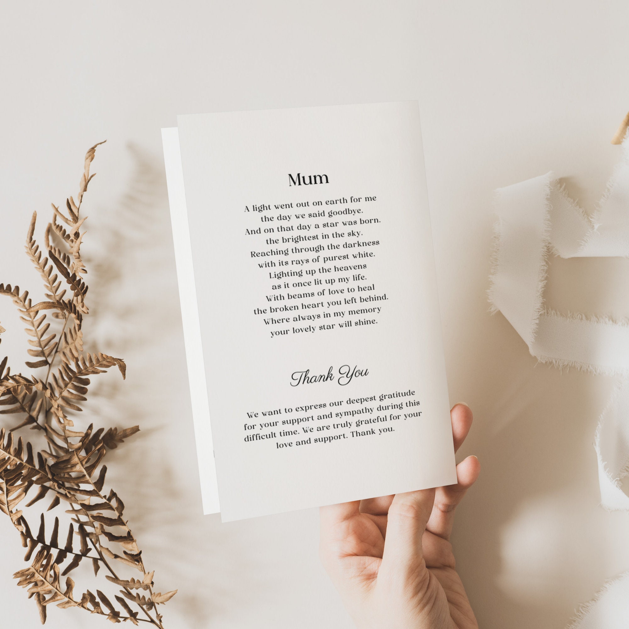 Minimalist Obituary Template for Women, Funeral Program Template ...