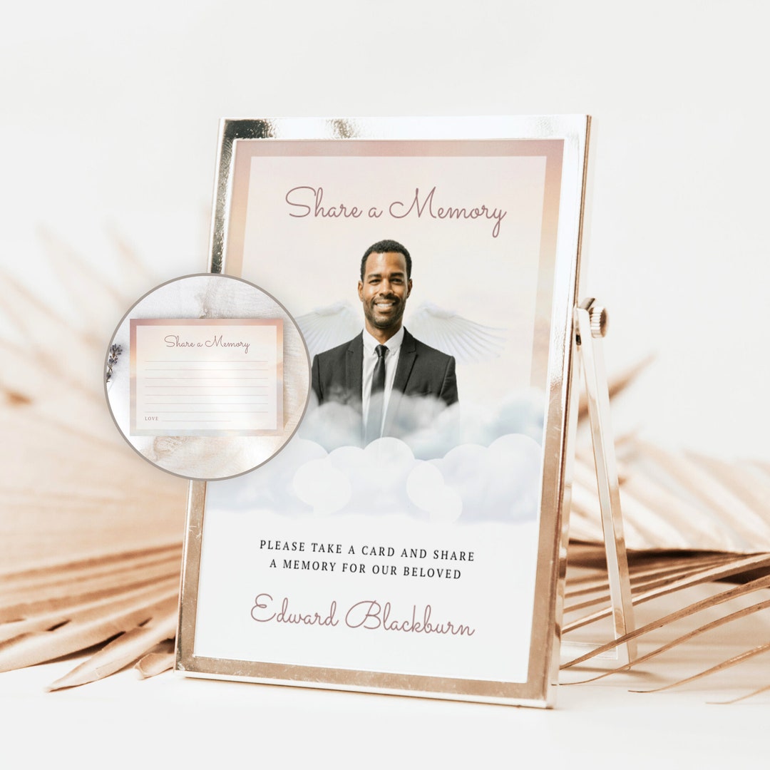 Editable Memory Table Sign for Funeral Share A Memory Cards - Etsy