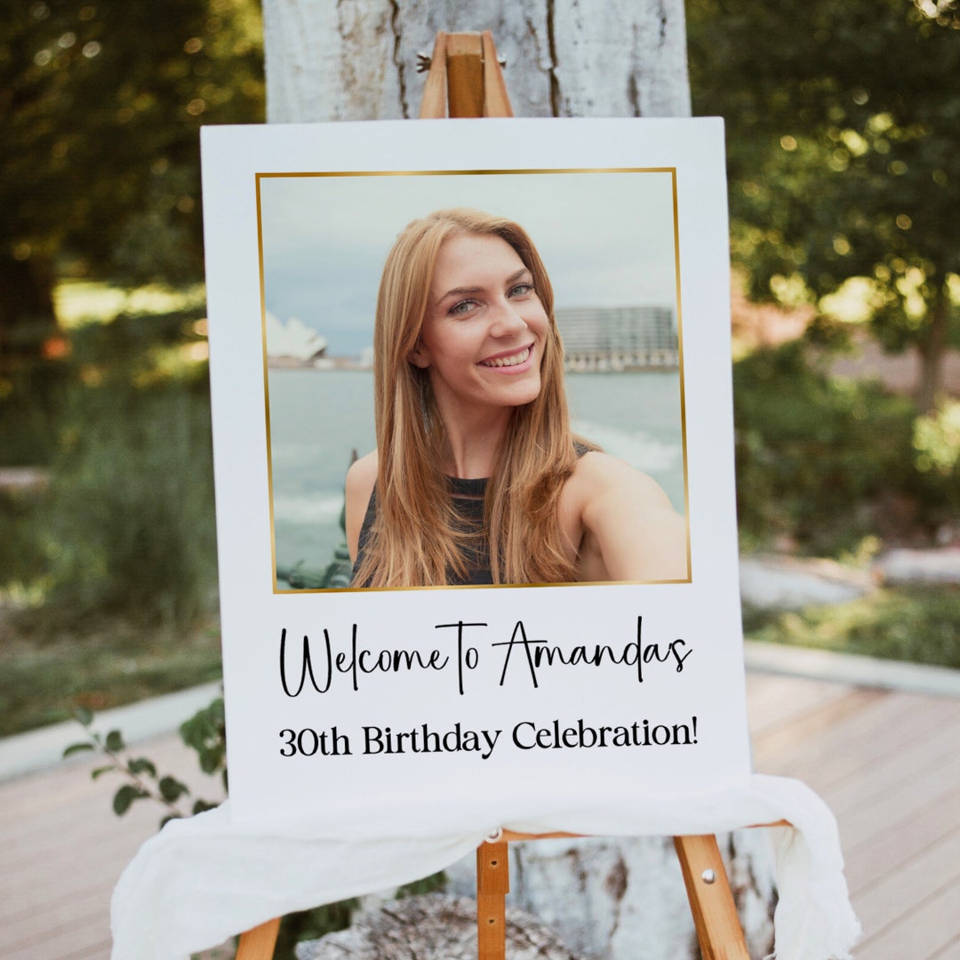 Modern Birthday Welcome Sign Template, Personalized Birthday Poster ...