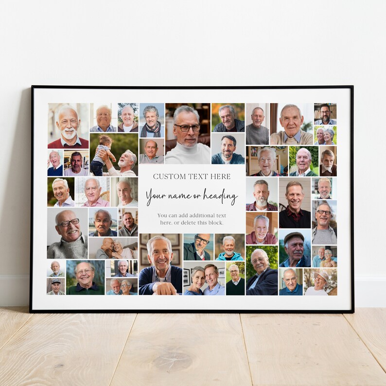 Minimal Photo Collage Board, Picture Montage for 45 Images, Poster Size ...