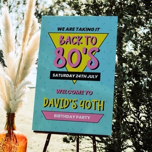 Back to the 80s Party Sign, 80s Birthday Welcome Poster, 80s Theme ...