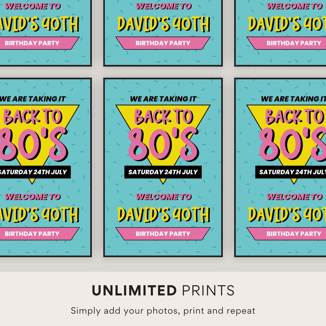 Back to the 80s Party Sign, 80s Birthday Welcome Poster, 80s Theme ...