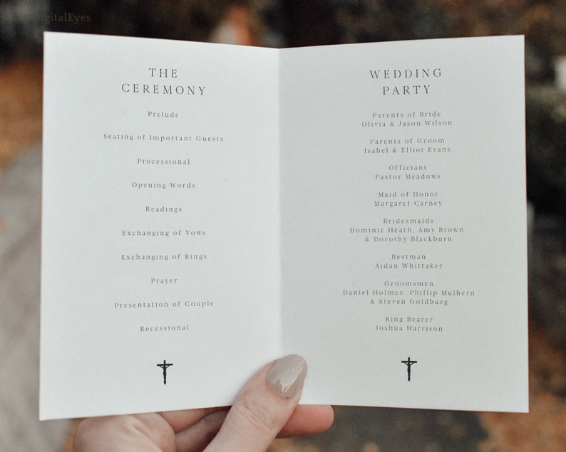 Catholic Wedding Program Template Religious Order of Service - Etsy