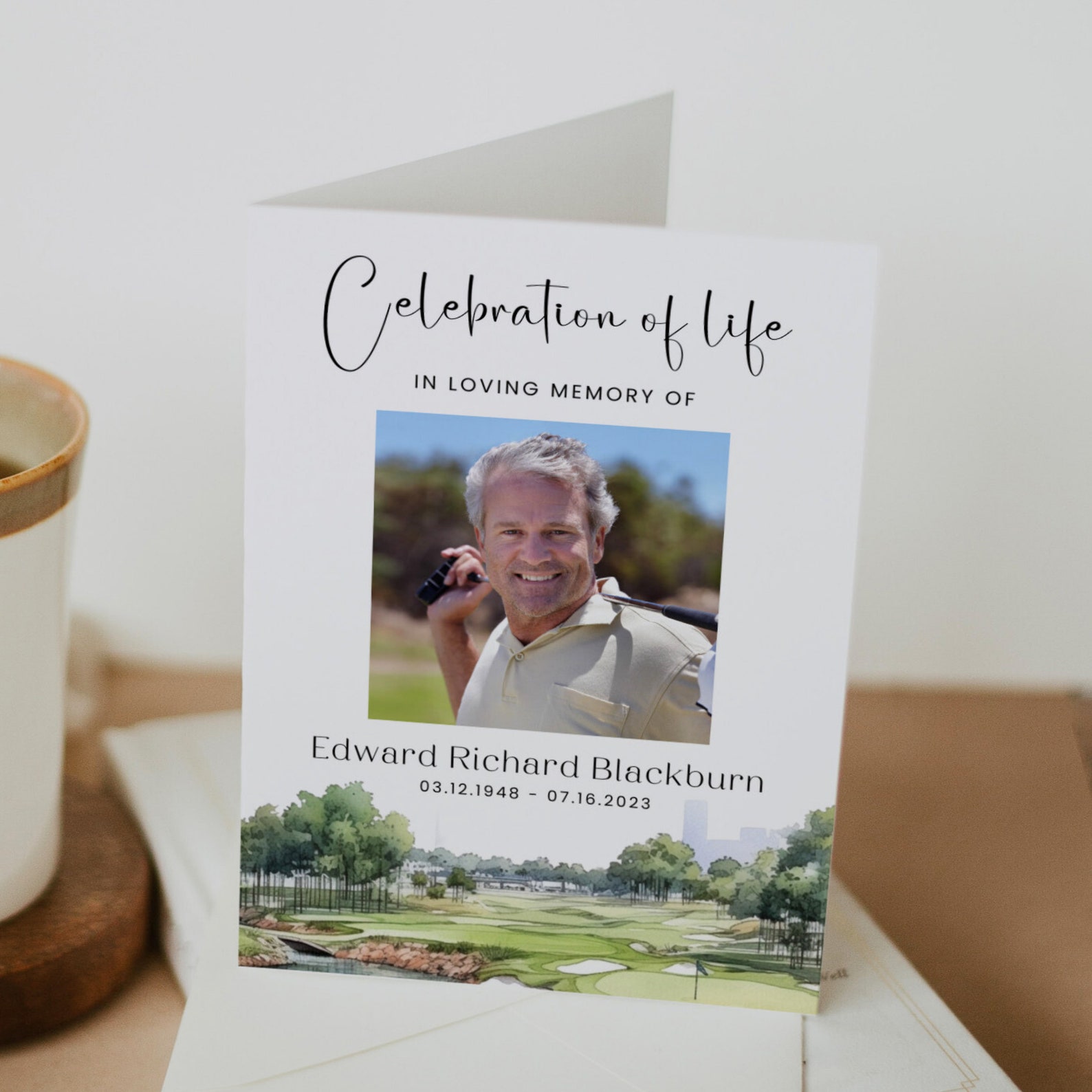 Golf Funeral Program Template, Memorial Service for Man, Order of ...