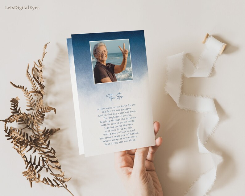 Editable Funeral Program Template Beach Funeral Service - Etsy UK