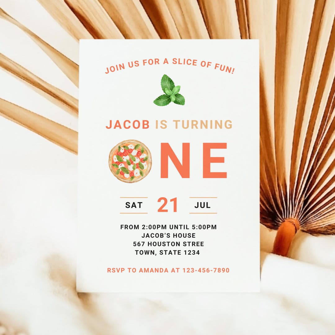 Pizza Birthday Party Invitation, Slice of Fun Invite, Birthday Pizza ...