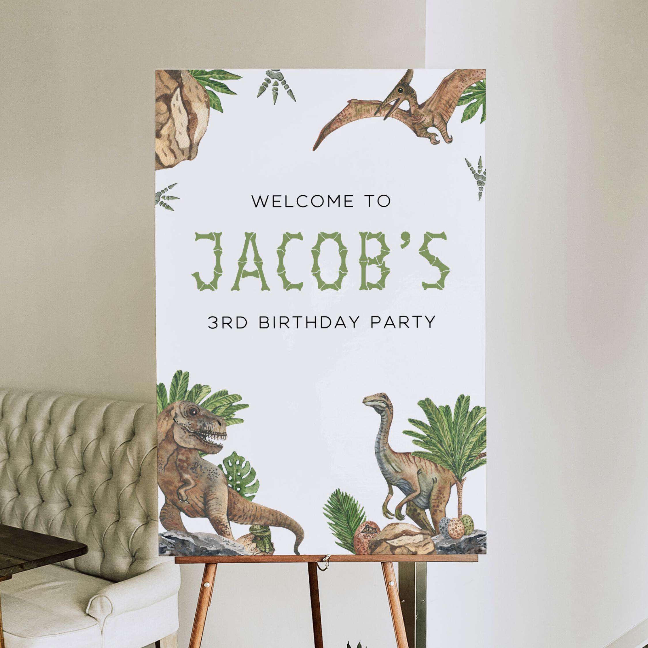 Dinosaur Birthday Welcome Sign, Roar Party Decorations, Jurassic ...