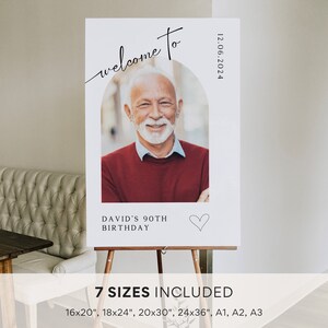 Birthday Welcome Sign With Picture, Minimal Welcome Sign Template, Add ...