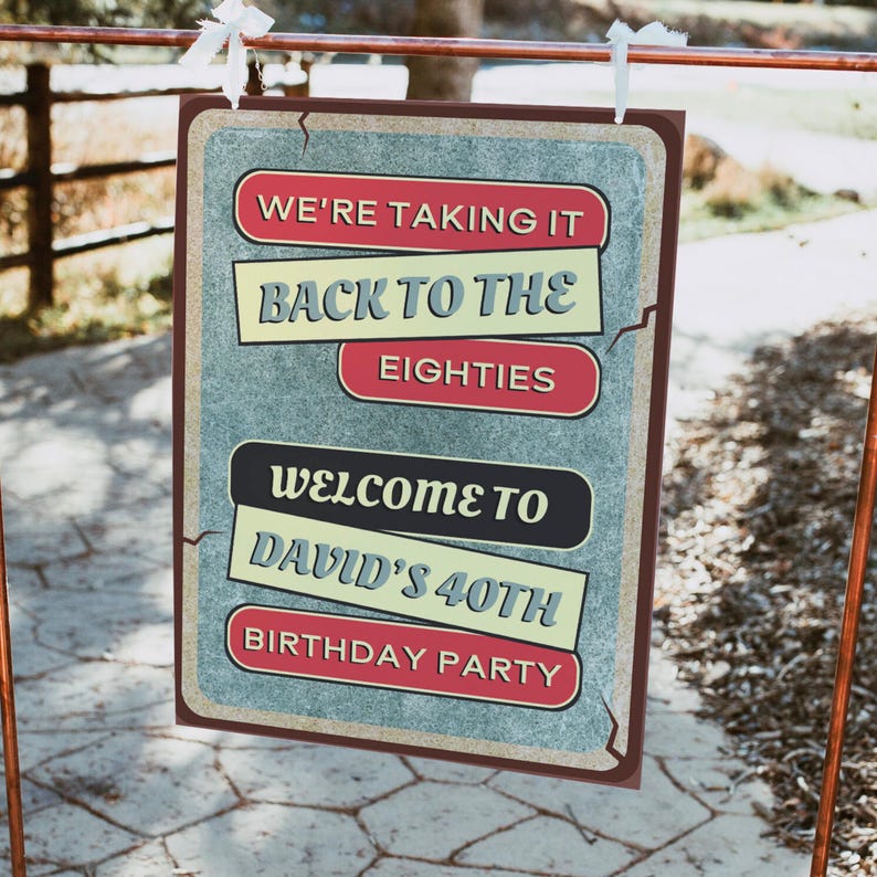 Back to the 80s Party Sign, 80s Birthday Welcome Poster, 80s Theme ...
