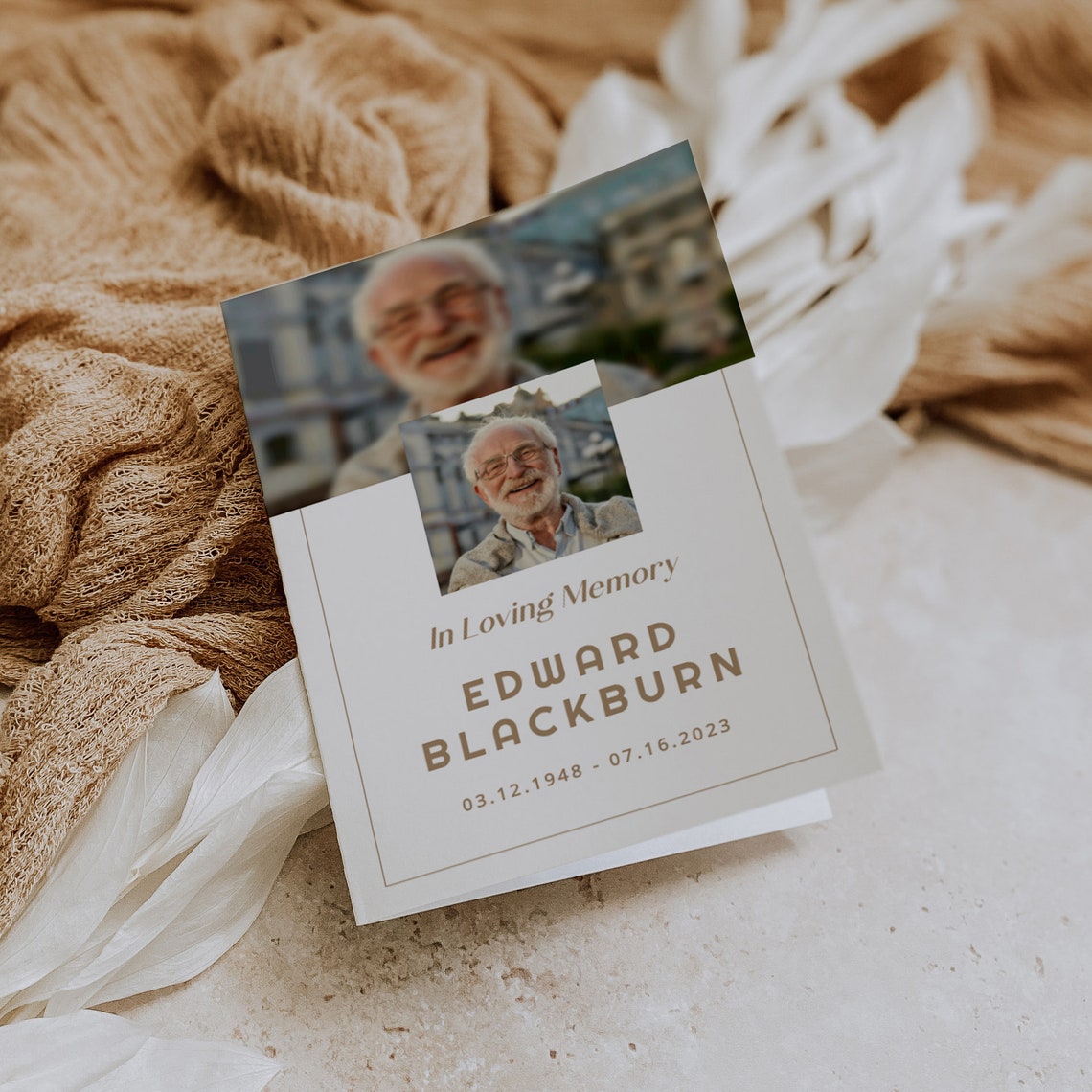 Bifold Funeral Program Template Editable Order of Service Memorial ...