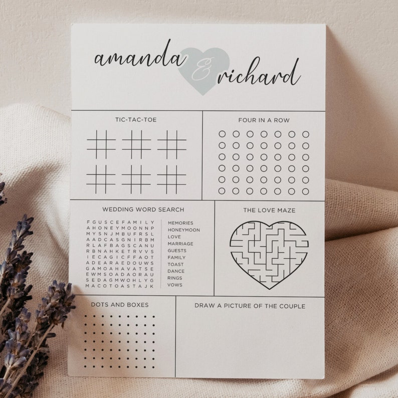 Wedding Puzzle Games Template, Bridal Shower Word Search, Editable ...