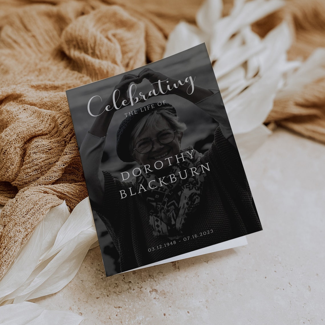 Minimal Funeral Program Template, Elegant Memorial Program, Modern ...