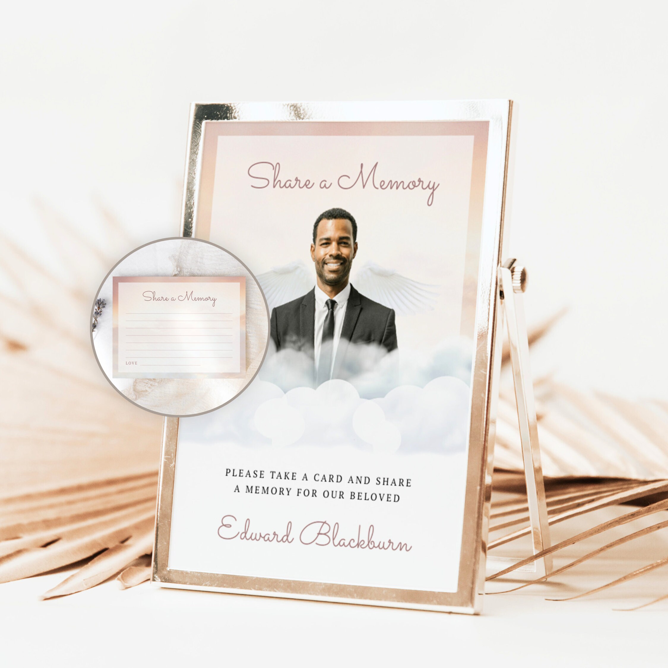 Editable Memory Table Sign for Funeral, Share A Memory Cards, Printable ...