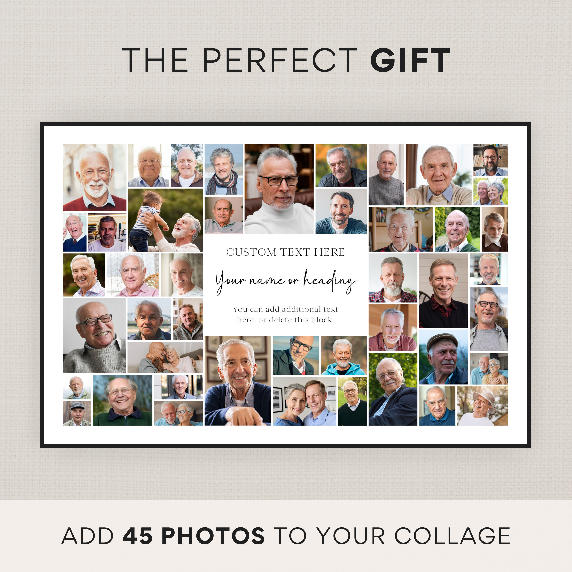 Minimal Photo Collage Board, Picture Montage for 45 Images, Poster Size ...