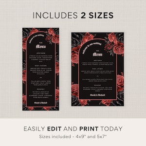 Medieval Wedding Menu Template, Medieval Dinner List for the Gothic ...