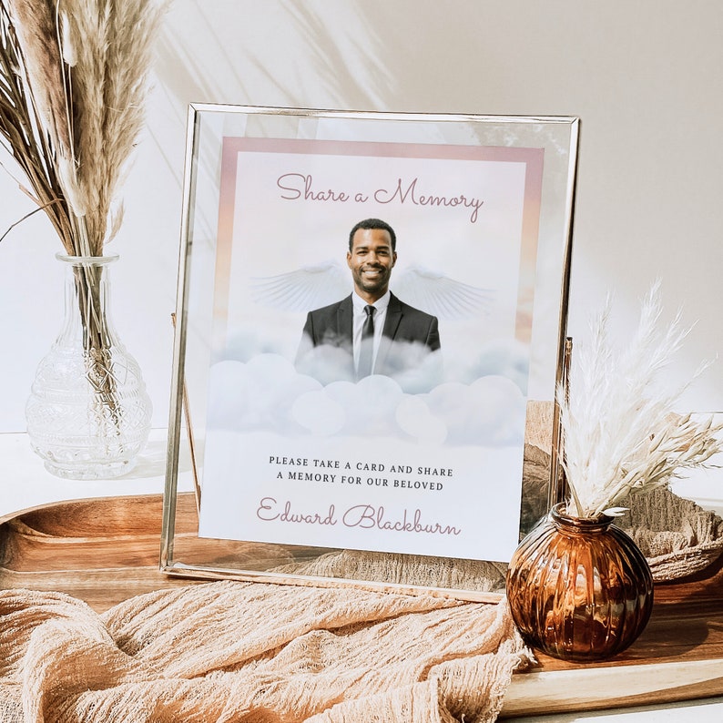 Editable Memory Table Sign for Funeral Share A Memory Cards - Etsy