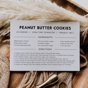 Dessert Recipe Cards Template, Foodie Gift Idea for Her, Minimal ...