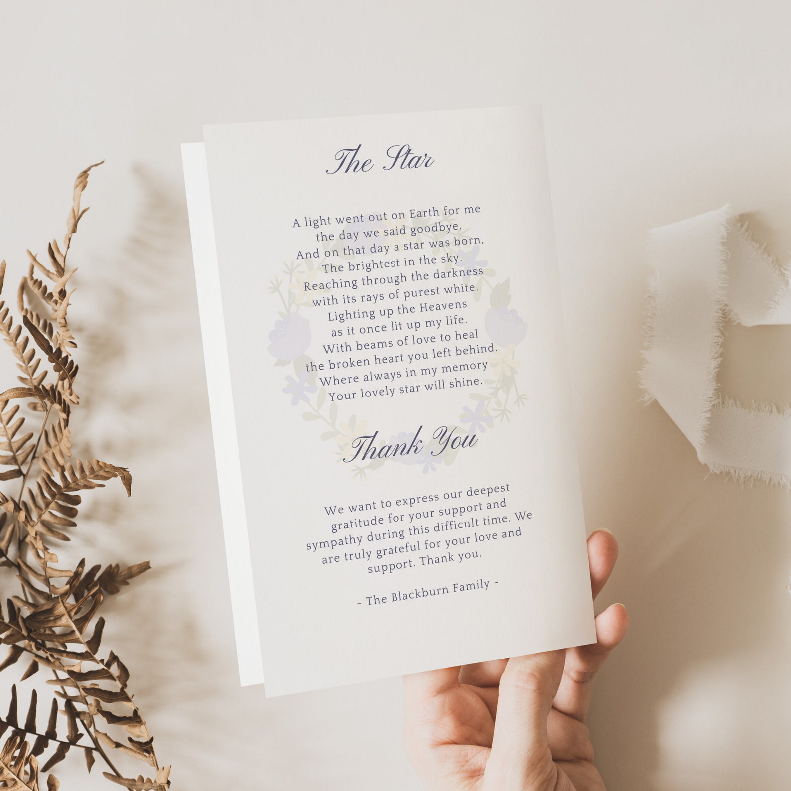 Floral Funeral Program Template for Woman, Funeral Service Booklet ...