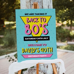 Back to the 80s Party Sign, 80s Birthday Welcome Poster, 80s Theme ...