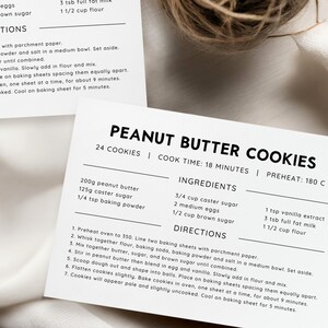 Dessert Recipe Cards Template, Foodie Gift Idea for Her, Minimal ...