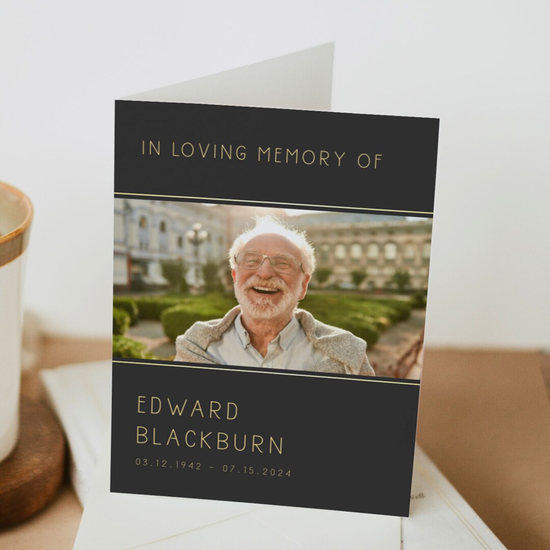 Masculine Funeral Program for Man, Obituary Template, Memorial ...