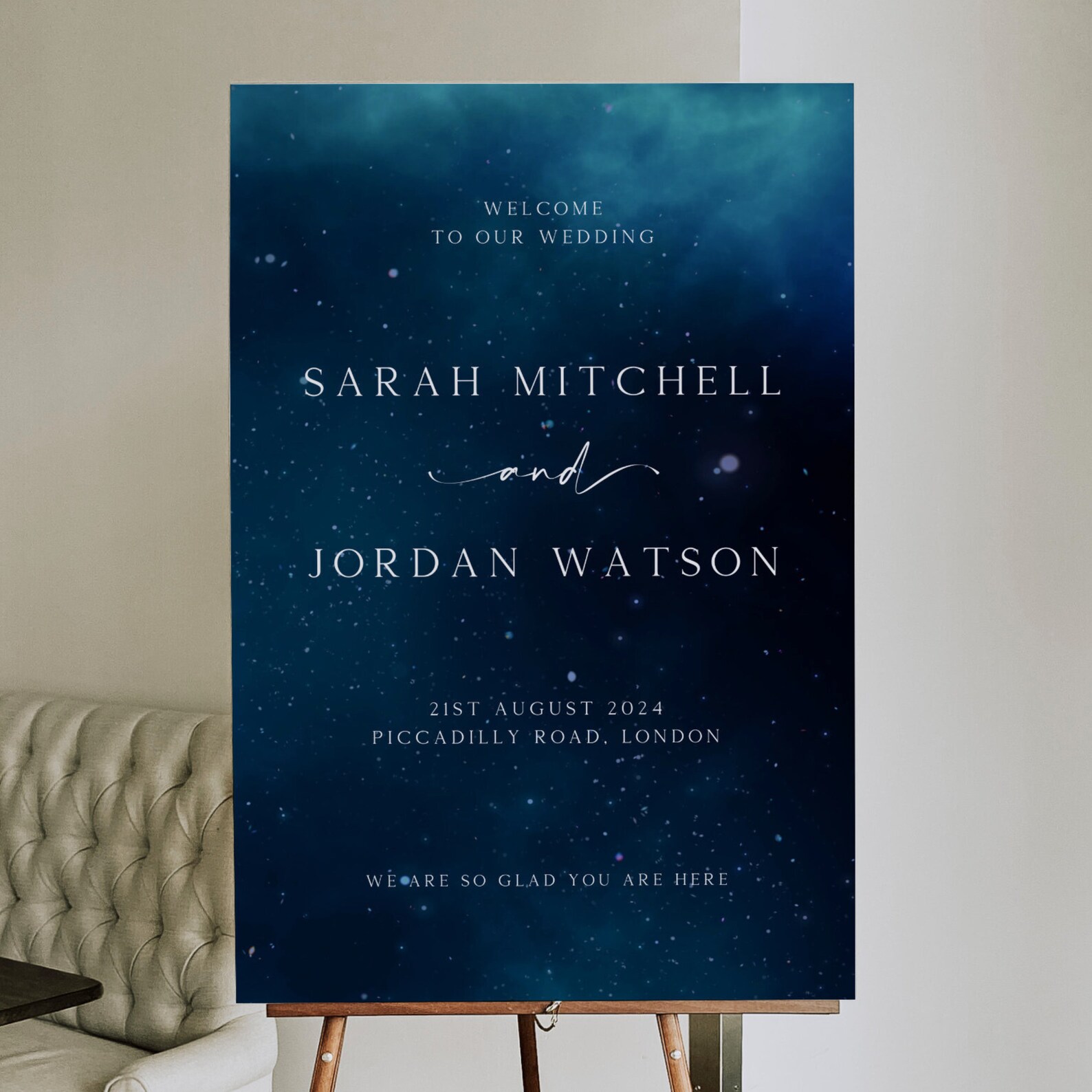 Celestial Wedding Welcome Sign, Starry Night Sky, Moon Theme, Outer ...